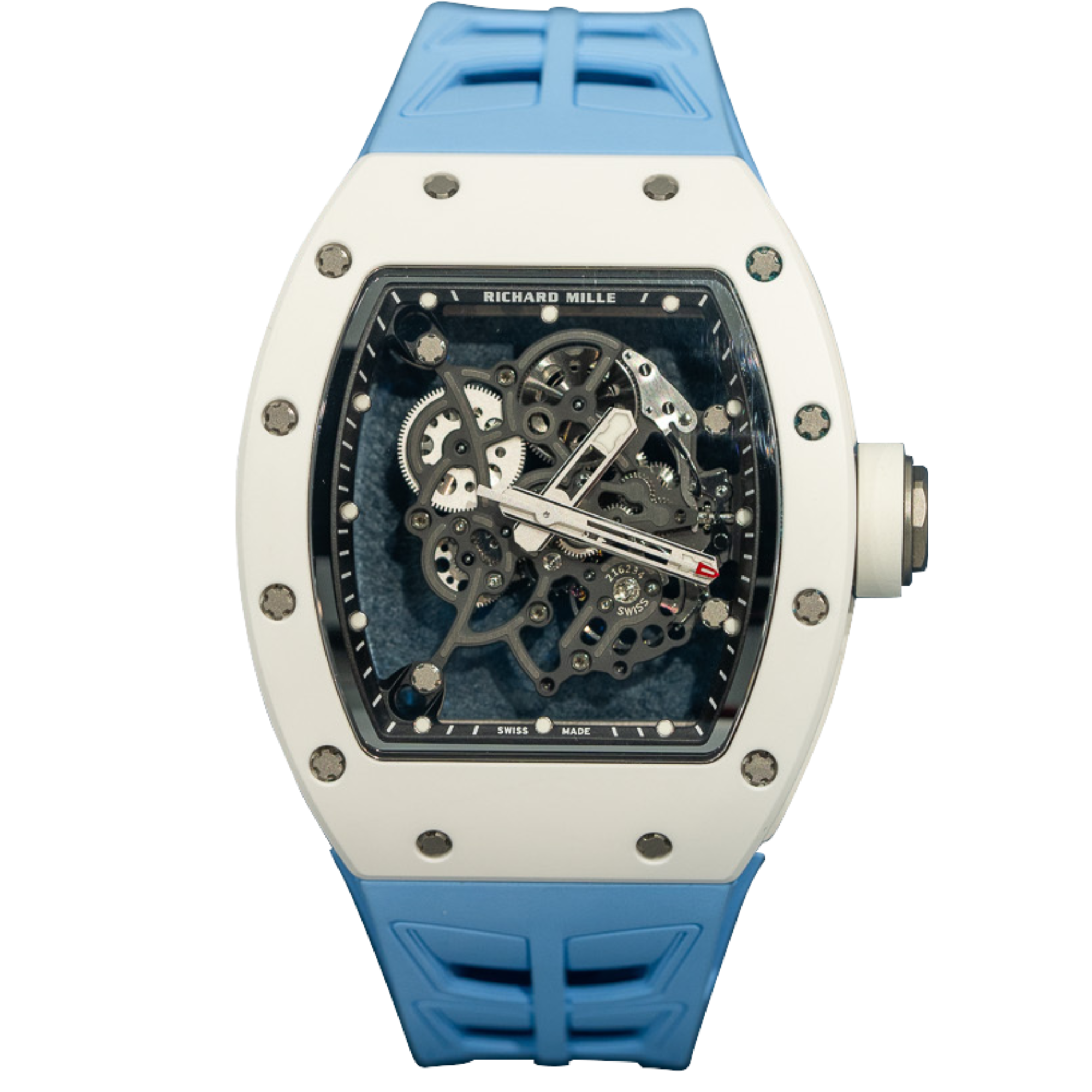 RM055 White Ceramic Bubba Watson Rubberized Titanium Case Rubber strap ...