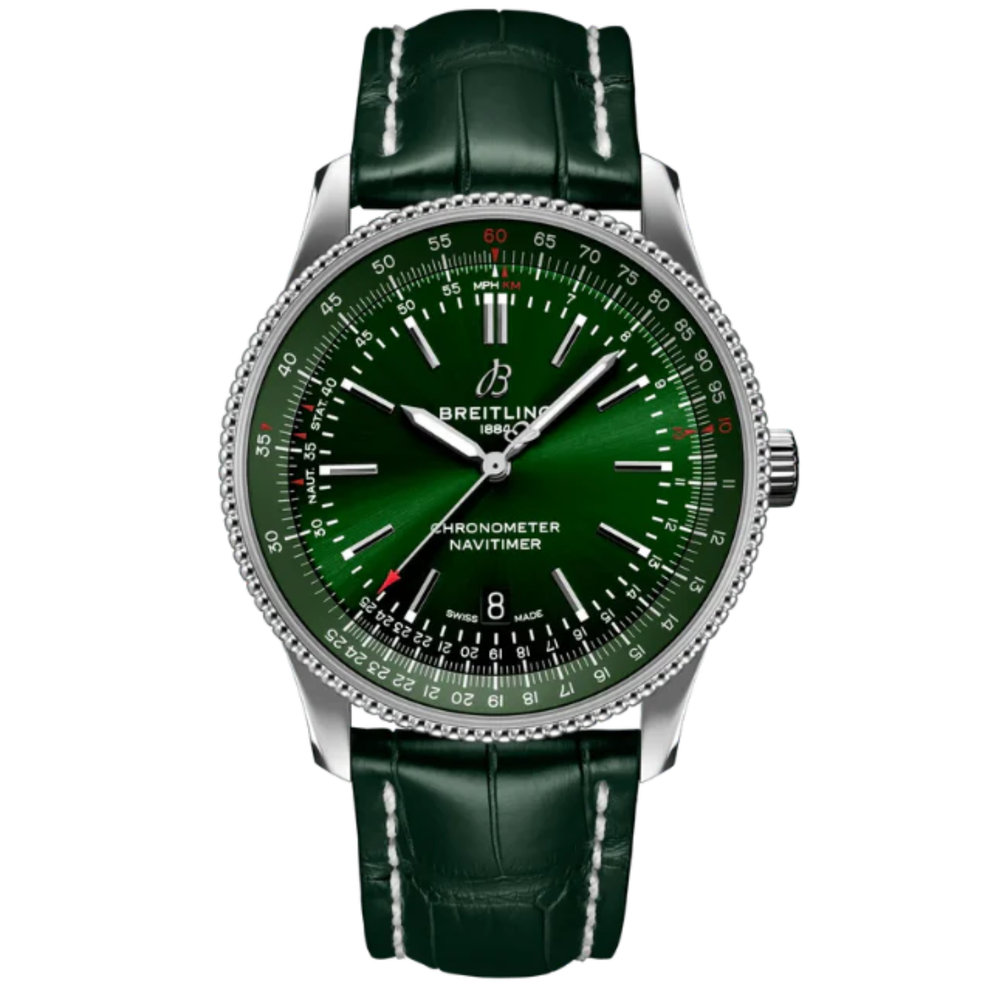NAVITIMER AUTOMATIC 41 MM STAINLESS STEEL WITH GREEN DIAL – TPT ...