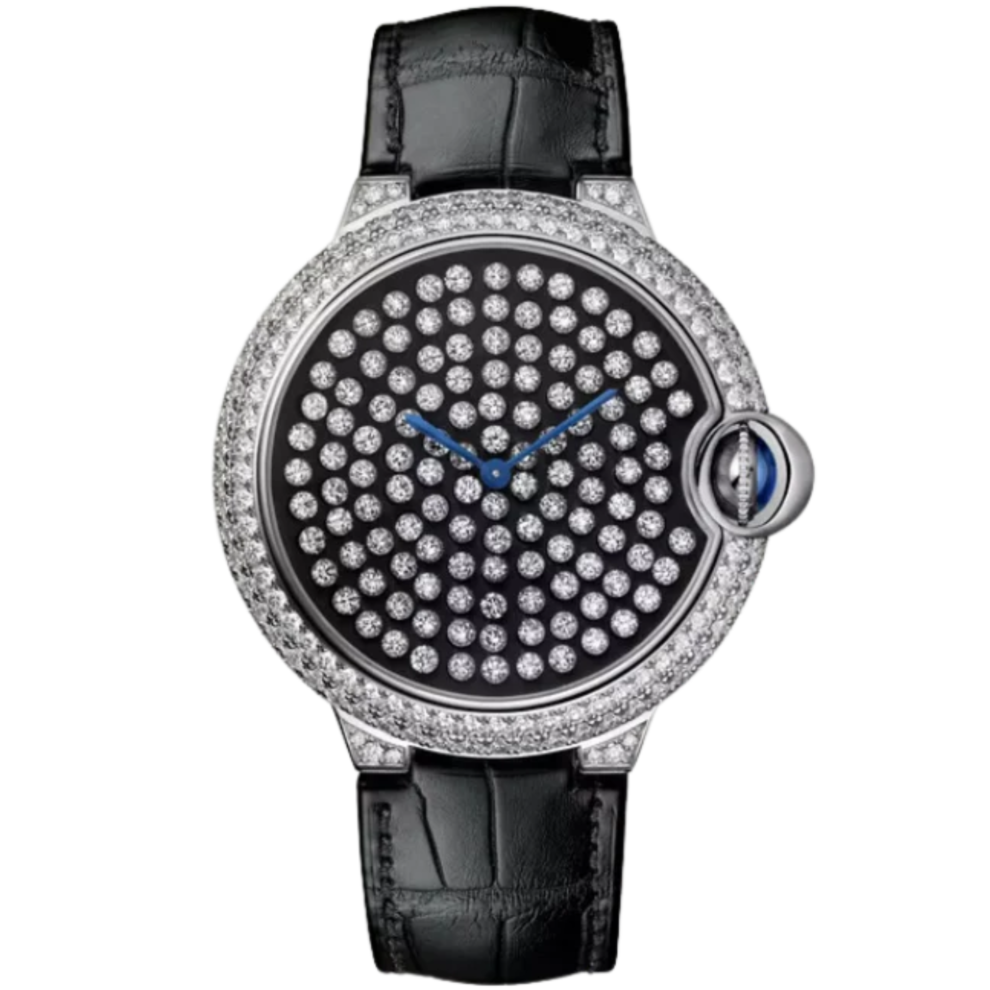 BALLON BLEU DE CARTIER SERTI VIBRANT 42 MM RHODIUMIZED WHITE GOLD WITH ...
