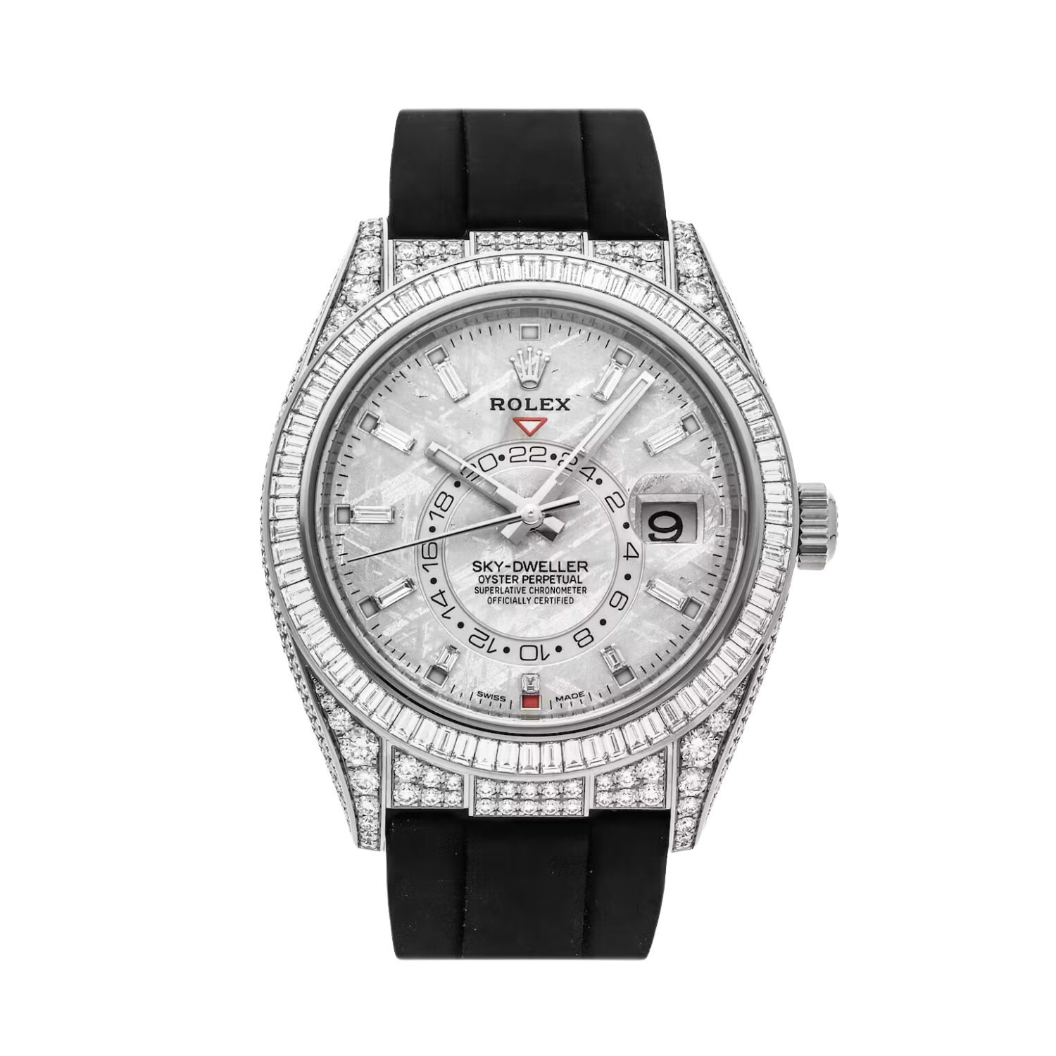 Rolex Skydweller Ref. 326259TBR White Gold Full Factory Baguettes on O ...