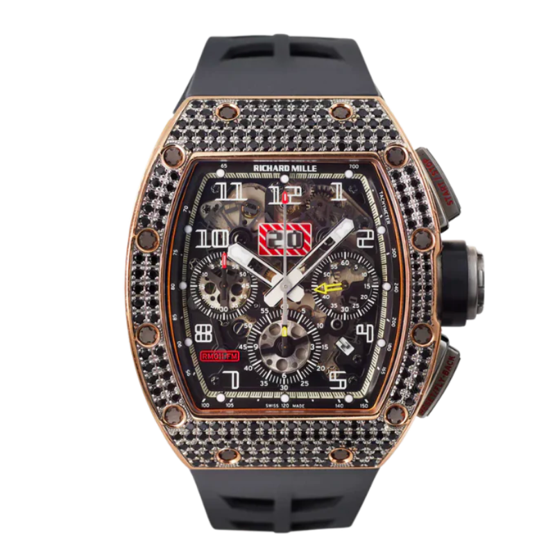 RM 011 Red Gold Rubber Strap Sapphire Crystal Case – TPT Timepiece Trading