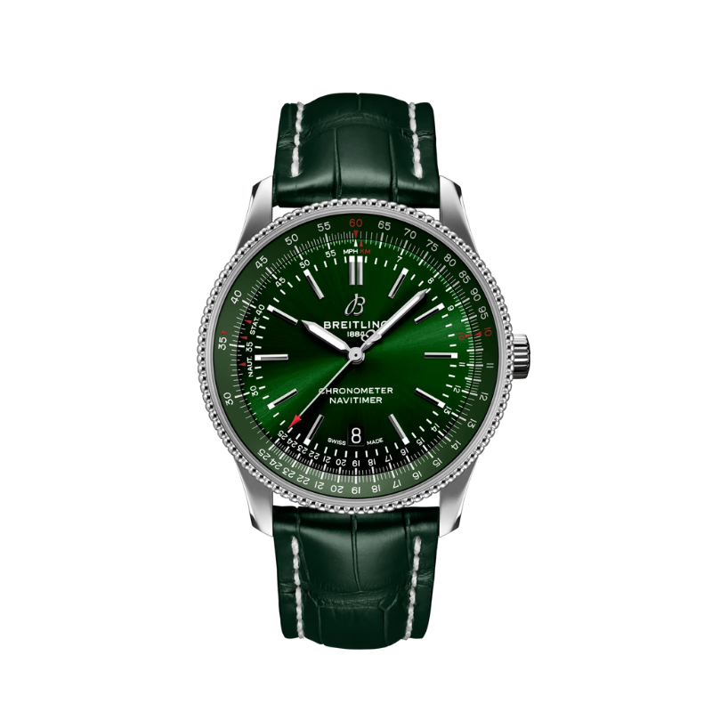 NAVITIMER AUTOMATIC 41 MM STAINLESS STEEL WITH GREEN DIAL – TPT ...