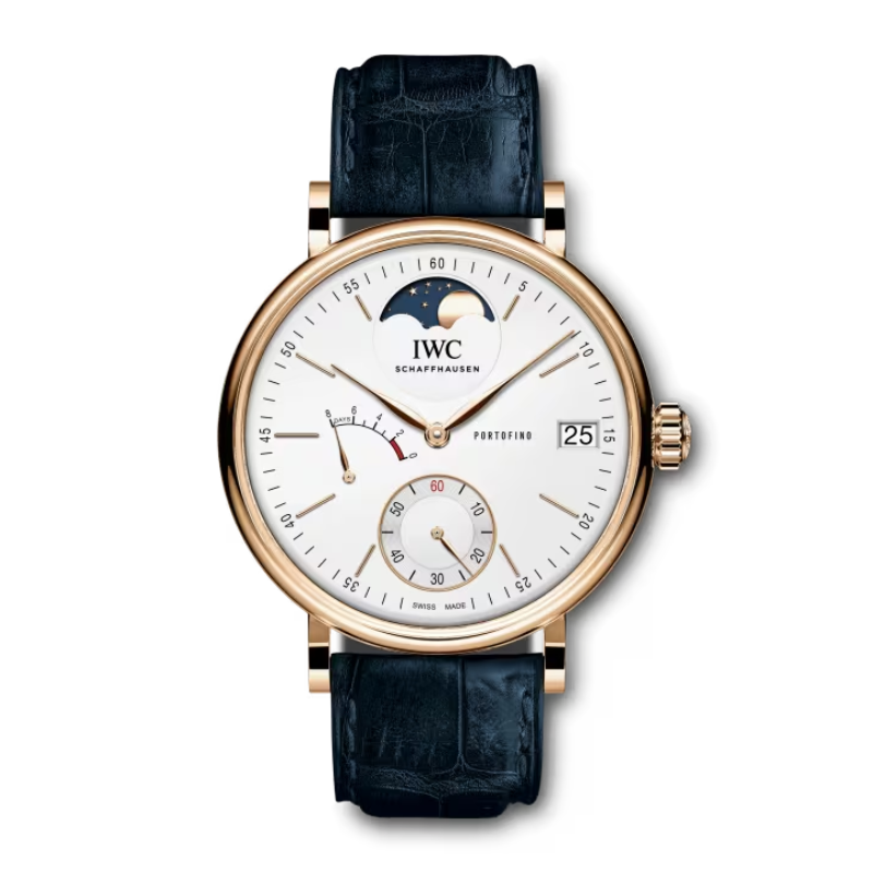 PORTOFINO HAND-WOUND MOON PHASE 45 MM GOLD WITH WHITE DIAL – TPT ...