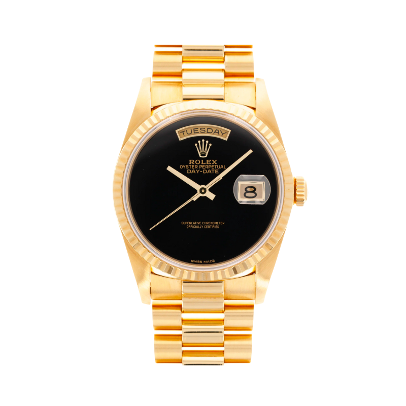 Rolex Day-Date Yellow Gold, Onyx Dial – TPT Timepiece Trading